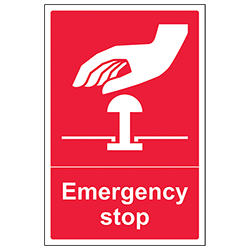Emergency Stop Signs | Safety Signs 4 Less